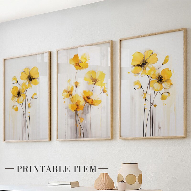 Yellow Flowers Print - Etsy