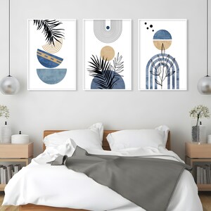 Neutral Boho Wall Art, Mid Sentury Modern Set of 3 Printable Art ...