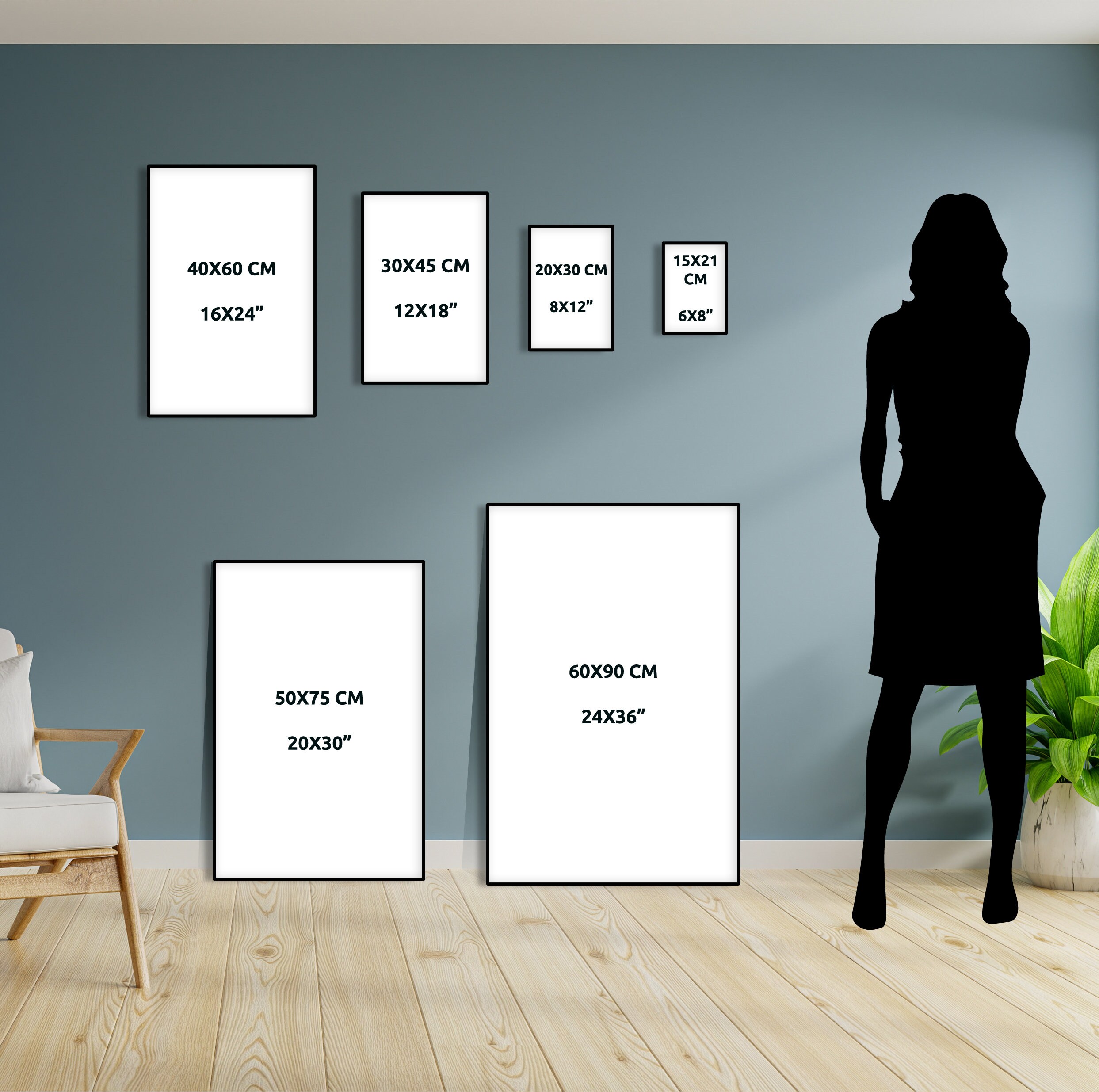 Navy Blue Mid Century Modern Wall Art Set of 3 Print. Bohemian - Etsy