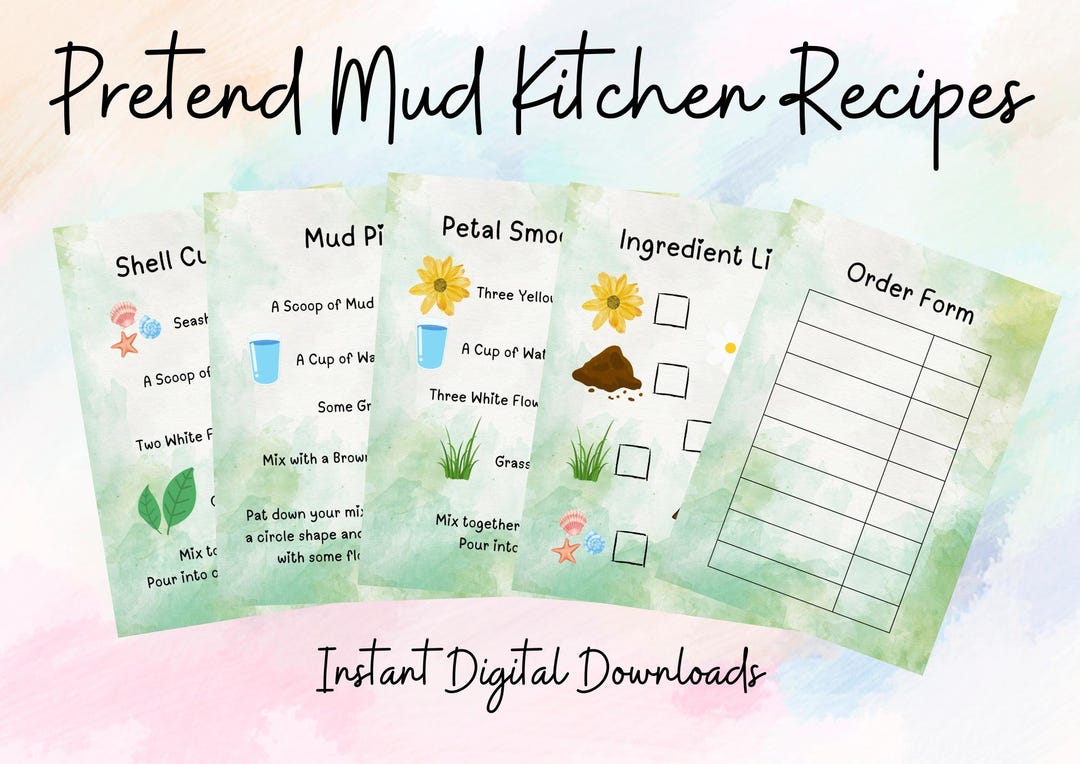 Mud Kitchen Accessories, Recipes, Ingredients, Outdoor Role Play ...