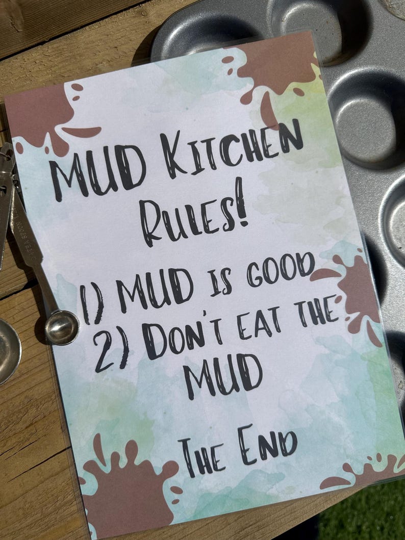 Mud Kitchen Pretend Rules for Kids - A4 Laminated Creative Role Play ...