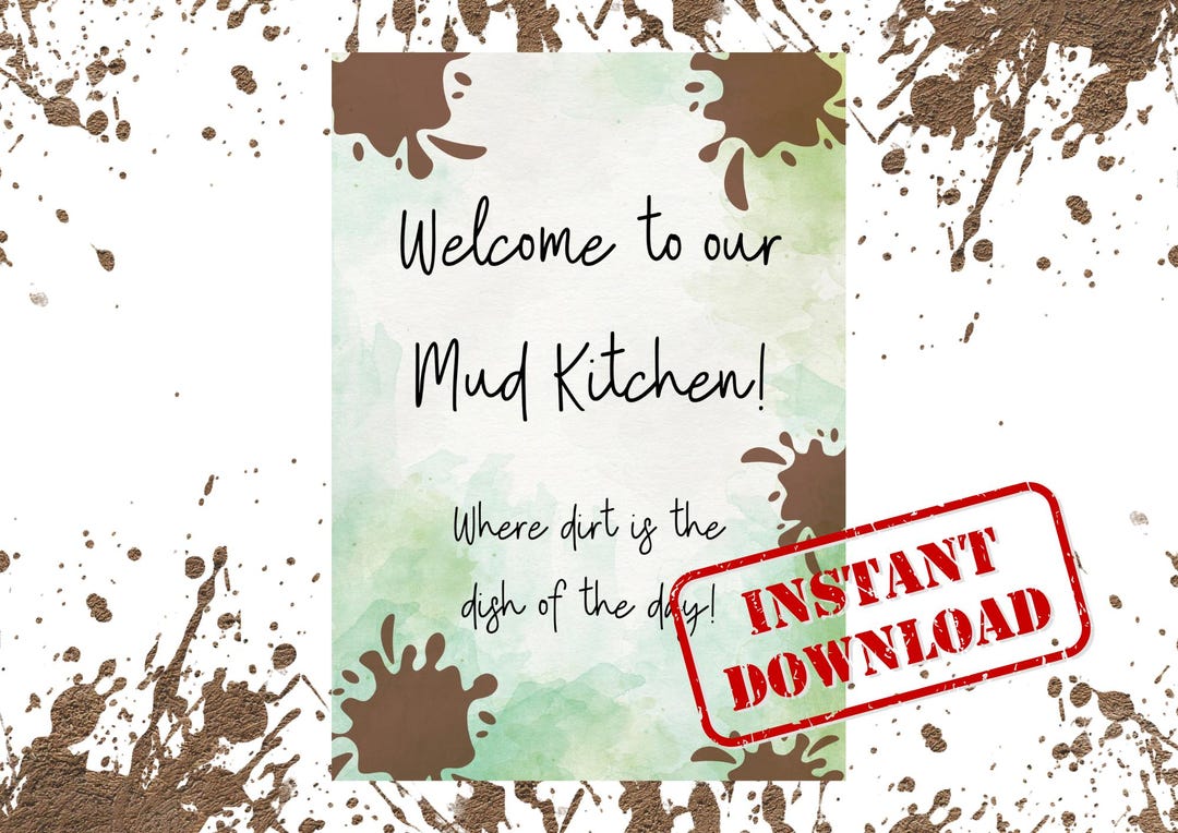 Mud Kitchen Sign, Printable Decoration, Mud Kitchen Accessories ...