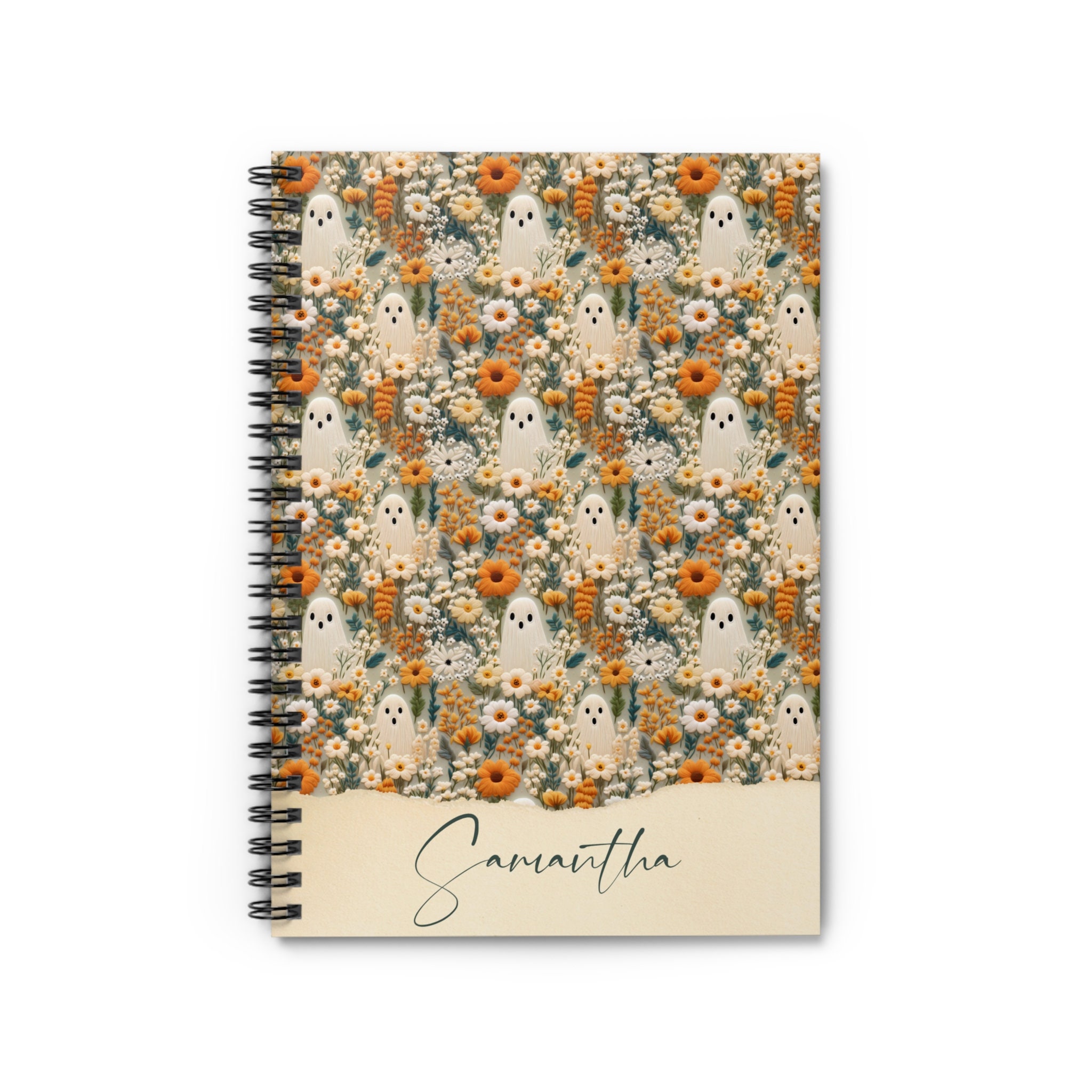 Ghost Spiral Notebook Personalized, Ghost Journal Custom, Spooky ...