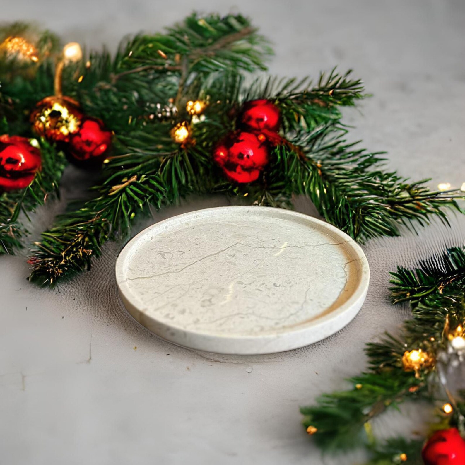 Calacatta Villa Marble Plate 10.3 Inch Elegant Charcuterie Plate and ...