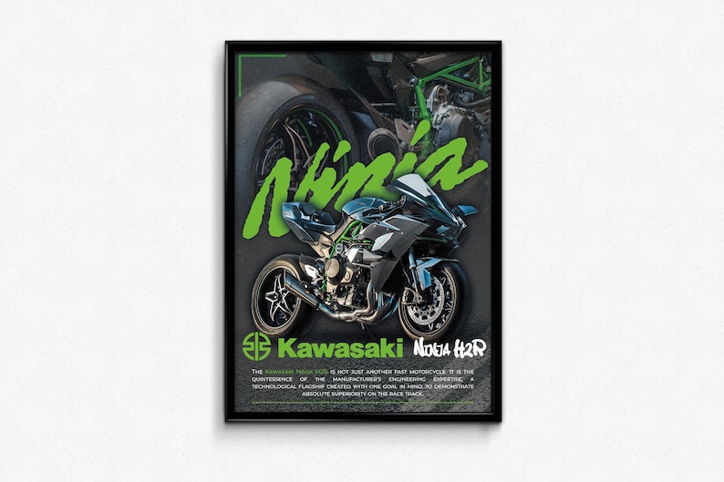 Kawasaki Ninja H2R Poster - 3 Files (tiff, Png, Jpeg) - Etsy