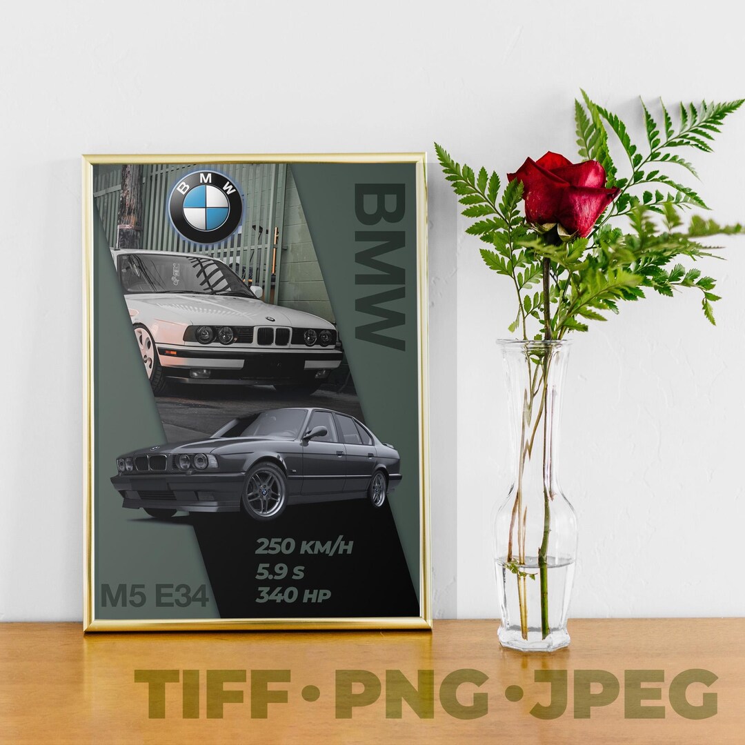 BMW M5 E34 Poster - 3 Files (tiff, Png, Jpeg) - Etsy