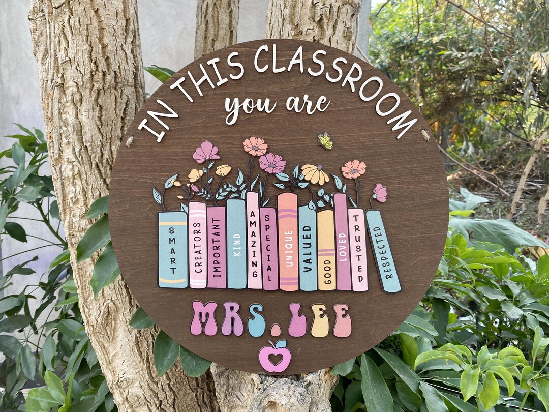 Personalized Teacher Door Hanger: Custom Classroom Welcome Sign - Etsy