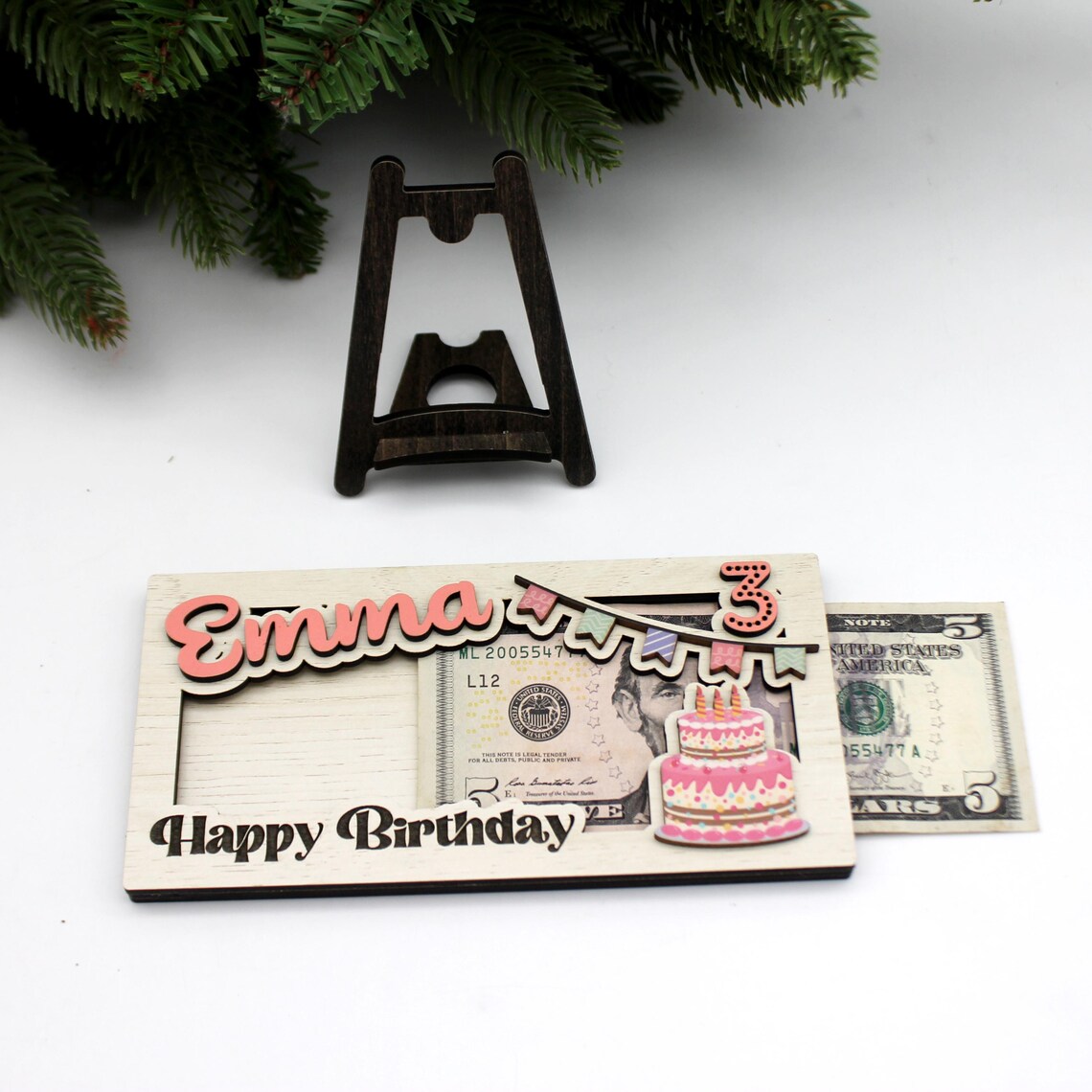 Personalized Birthday Money Holder: Wooden Cash Gift Card - Etsy