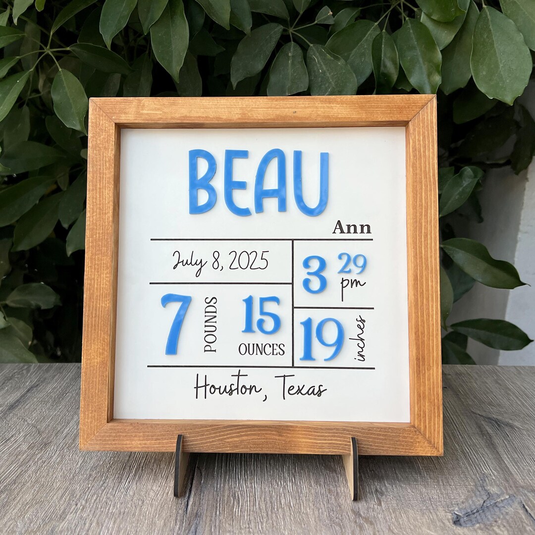 Customizable Baby Birth Chart, Personalized Nursery Decor, and ...