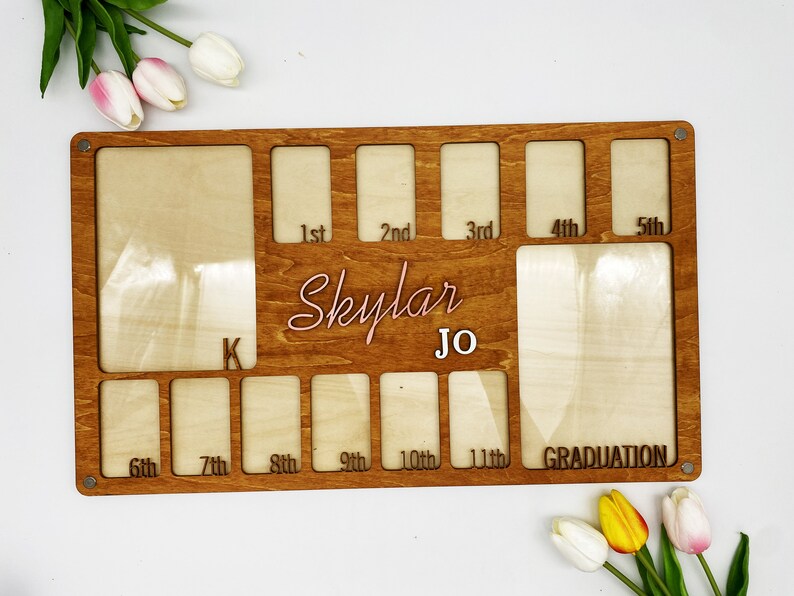 School Years Photo Frame, Pre K to Graduation School Picture Frame ...