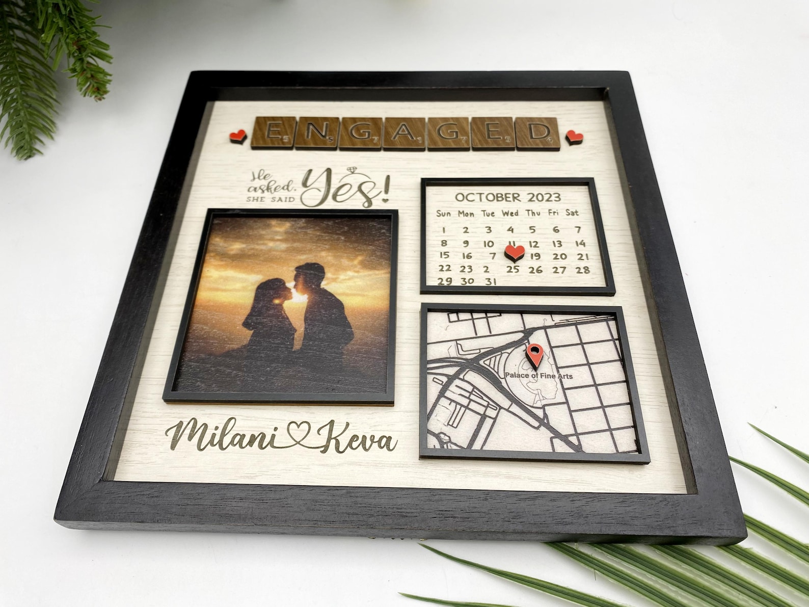 Custom Location Photo Frame | Personalized Map, Engagement Gift - Etsy