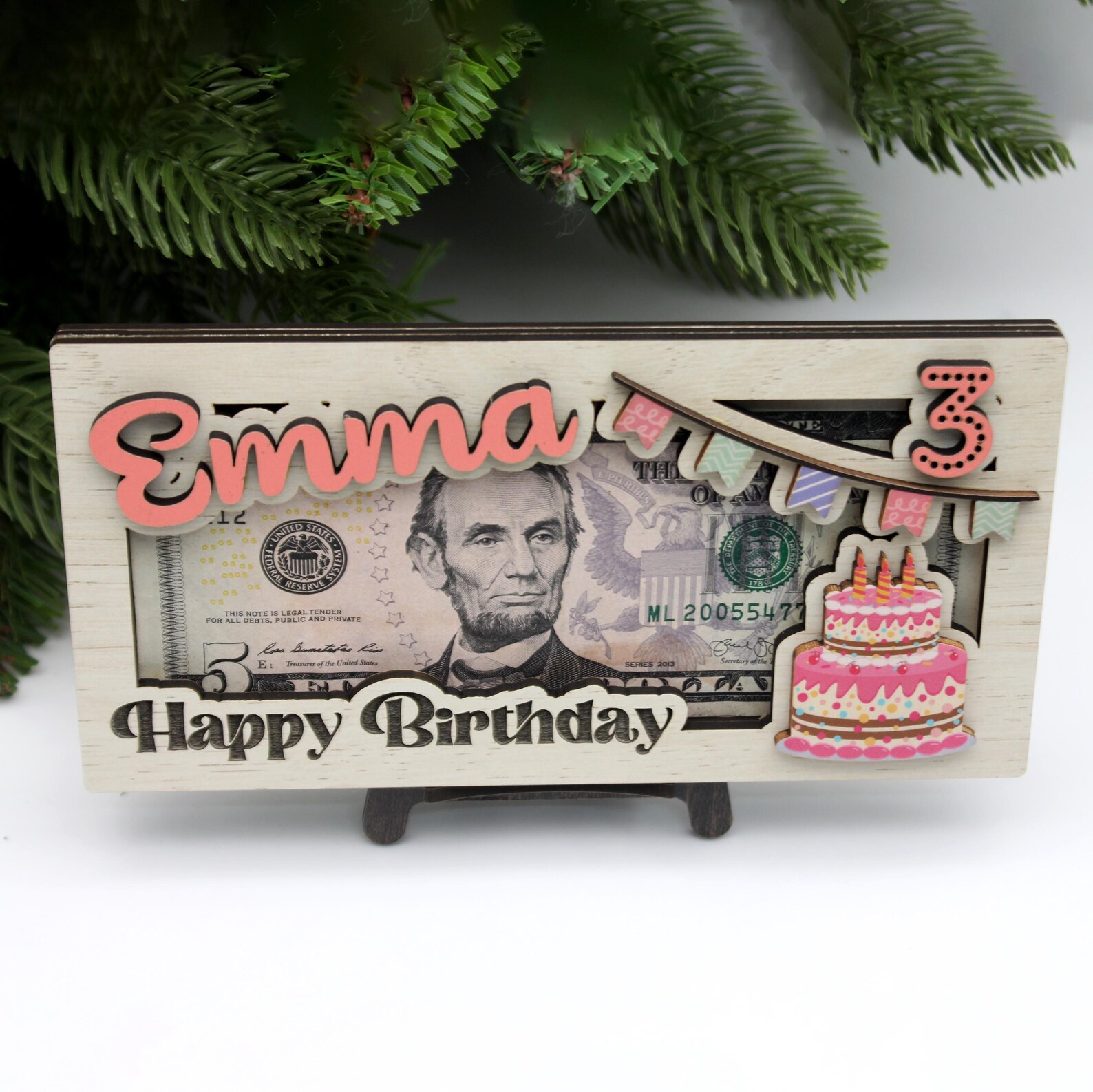 Personalized Birthday Money Holder: Wooden Cash Gift Card - Etsy