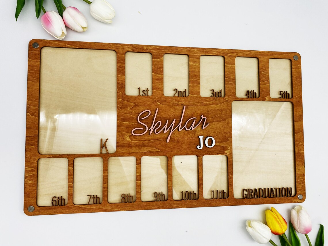 School Years Photo Frame, Pre K to Graduation School Picture Frame ...