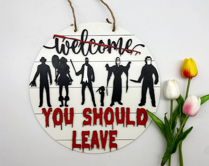 Horror Movie Wood Welcome Sign - Etsy