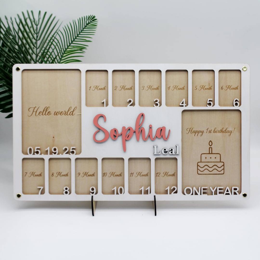 Personalized Baby First Year Photo Frame: Newborn to 12 Months - Etsy