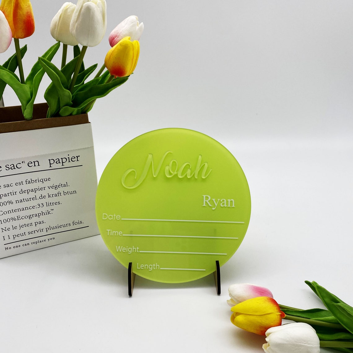 Acrylic Birth Announcement Sign Newborn Birth Announcement Sign Birth ...