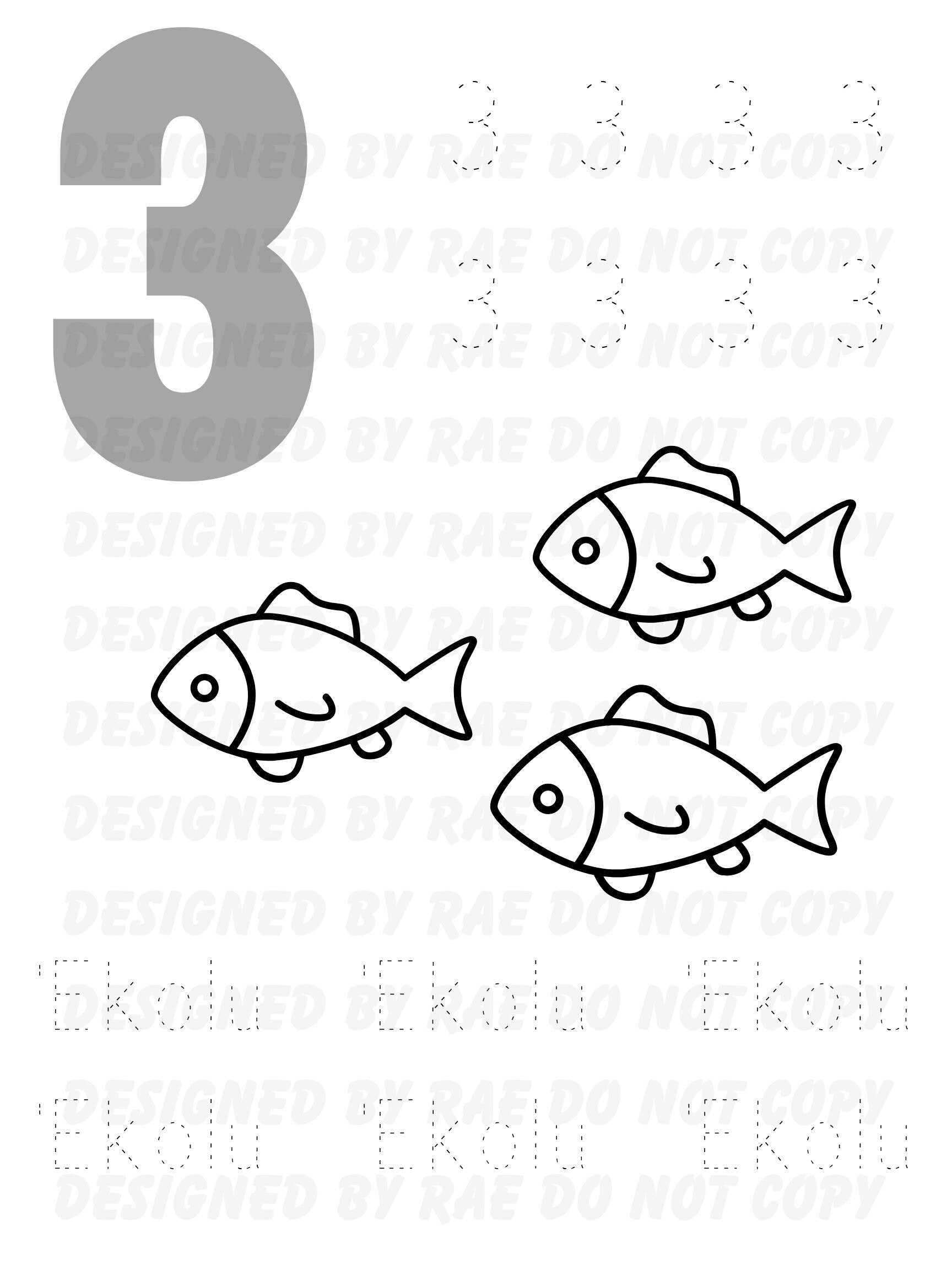 Traceable Numbers in Hawaiian. #1-5 Only - Etsy