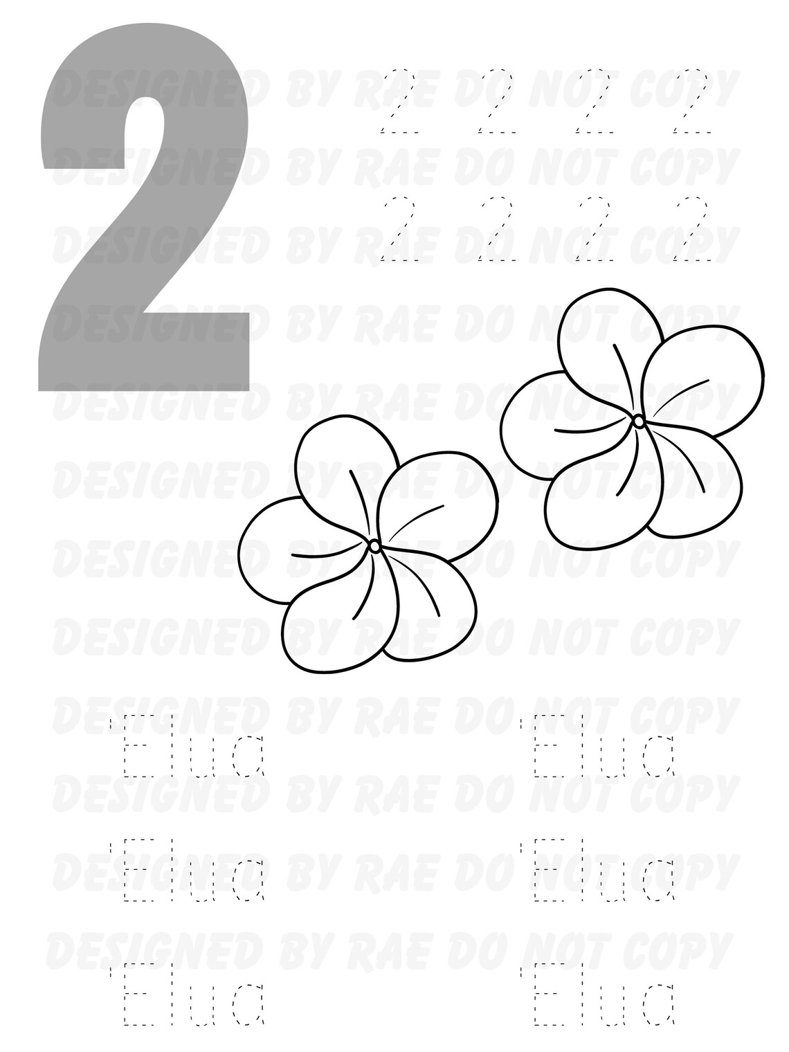 Traceable Numbers in Hawaiian. #1-5 Only - Etsy