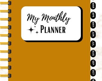 Digital Monthly Planner (printable) - Etsy
