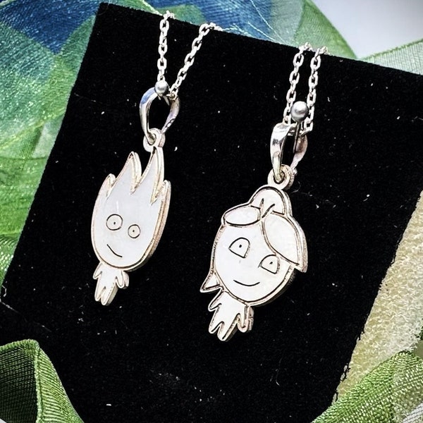 Silver Fireboy and Watergirl Necklaces - Etsy