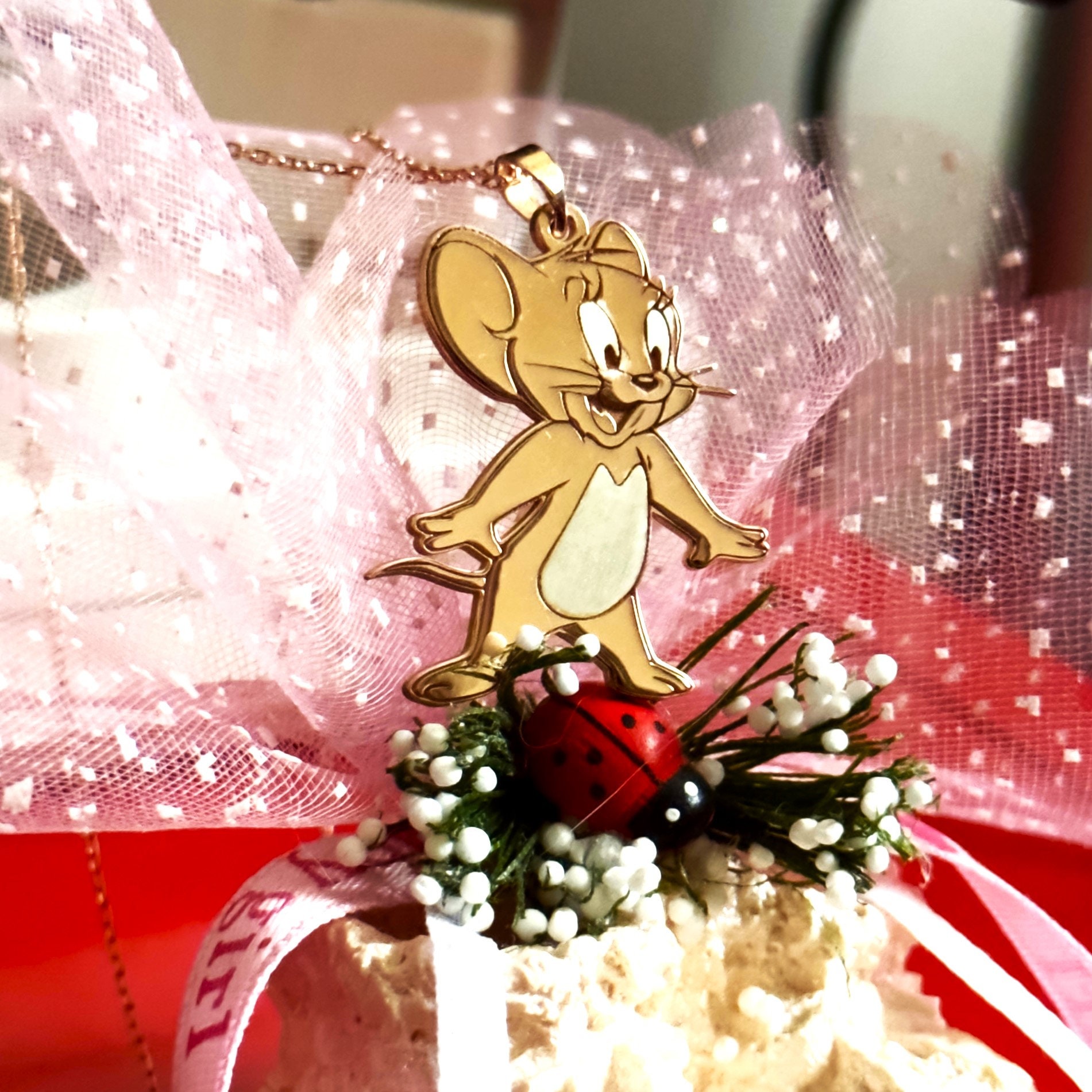 Mouse Jerry Handmade Silver Necklace, Tom & Jerry Cartoon, 925 Sterling ...