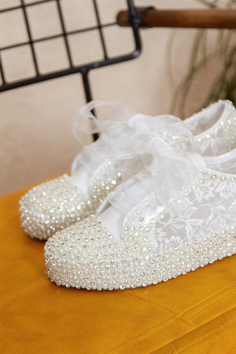 Pearl Bridal Shoes,pearl Wedding Shoes,wedding Converse, Wedding Shoes ...