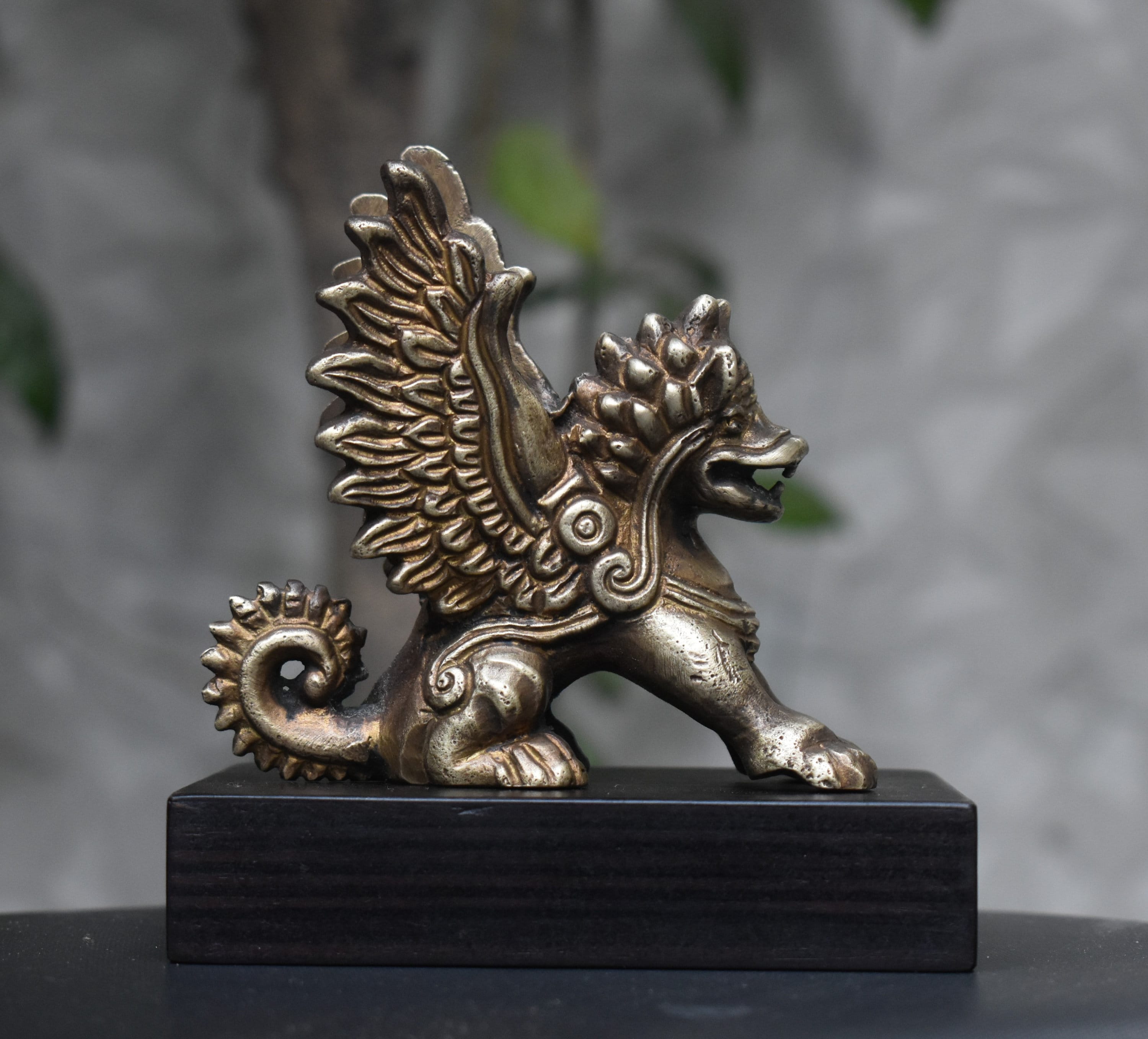 SAGV, Garuda Lion Mythical Beast Bali Sculpture, Brass Antique Finish ...