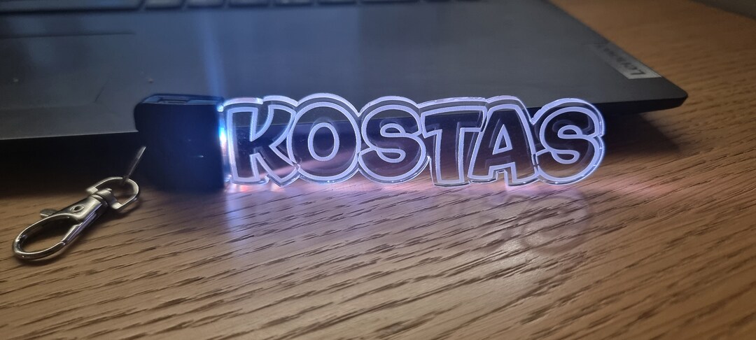 LED RGB Keychain Rechargeable With Name - Etsy