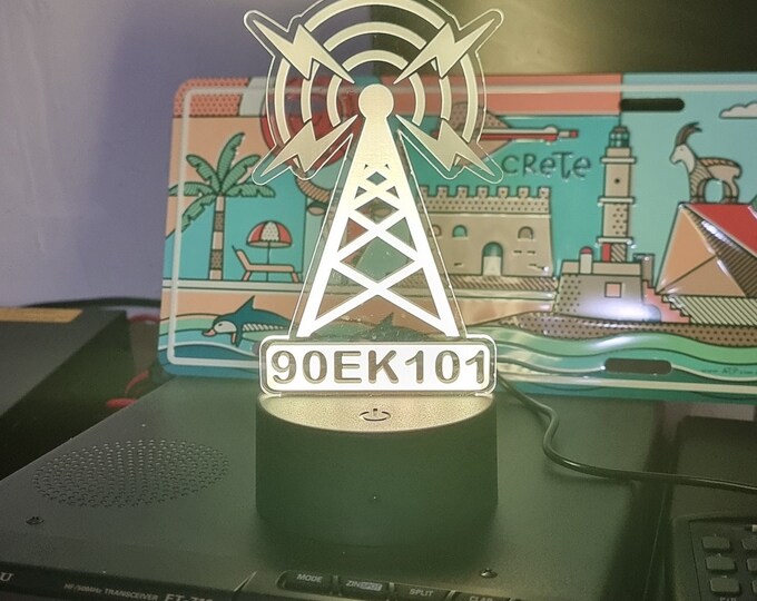 LED Ham Radio Antenna With QRZ Sign - Personalized Ham Radio Gifts - Etsy