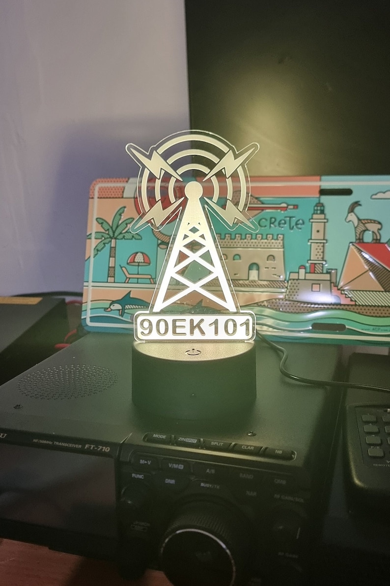 LED Ham Radio Antenna With QRZ Sign Personalized Ham Radio Gifts - Etsy