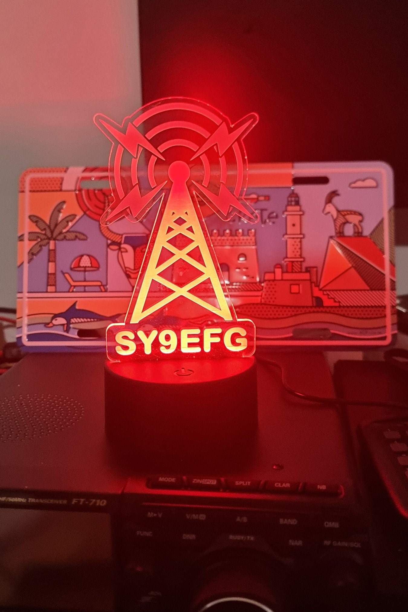 Customizable LED Ham Radio Antenna With QRZ Sign Personalized Gift for ...