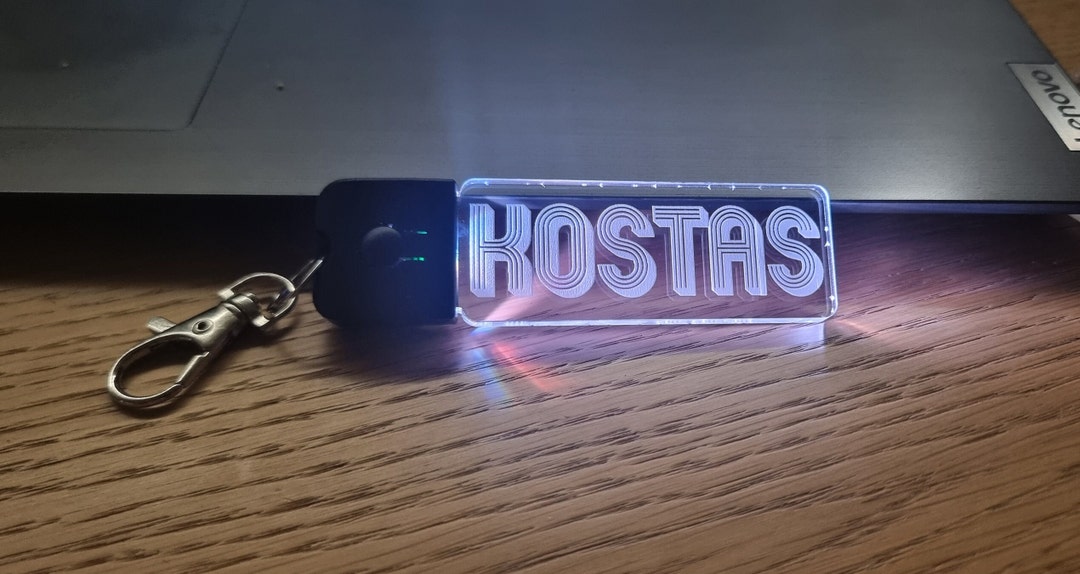 Personalized LED Keychain With Name or QRZ - RGB Color Changing ...