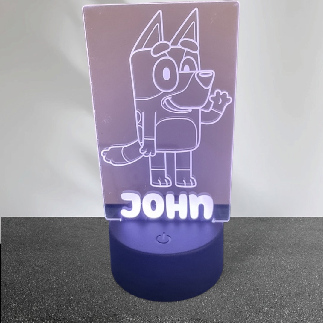 Kid's Room LED Night Light Bluey (personalized) - Etsy