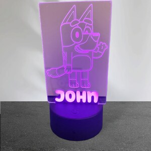 Kid's Room LED Night Light Bluey (personalized) - Etsy