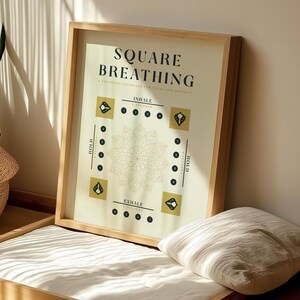 Printable Yoga Decor: Square Breathing, Spiritual Wall Decor for Yoga ...