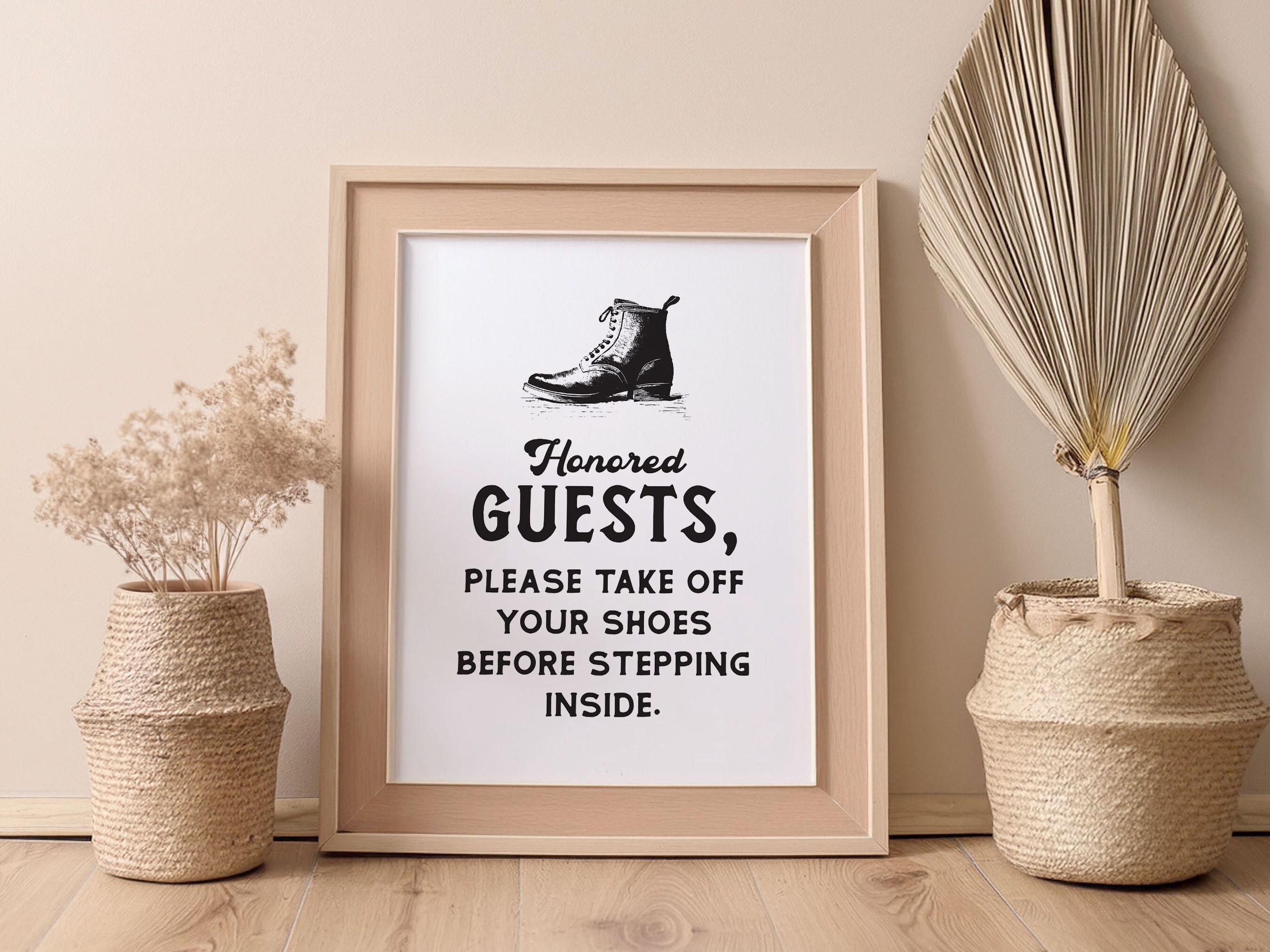 Printable Please Remove Your Shoes Sign for Entryway Room, Guests Take ...