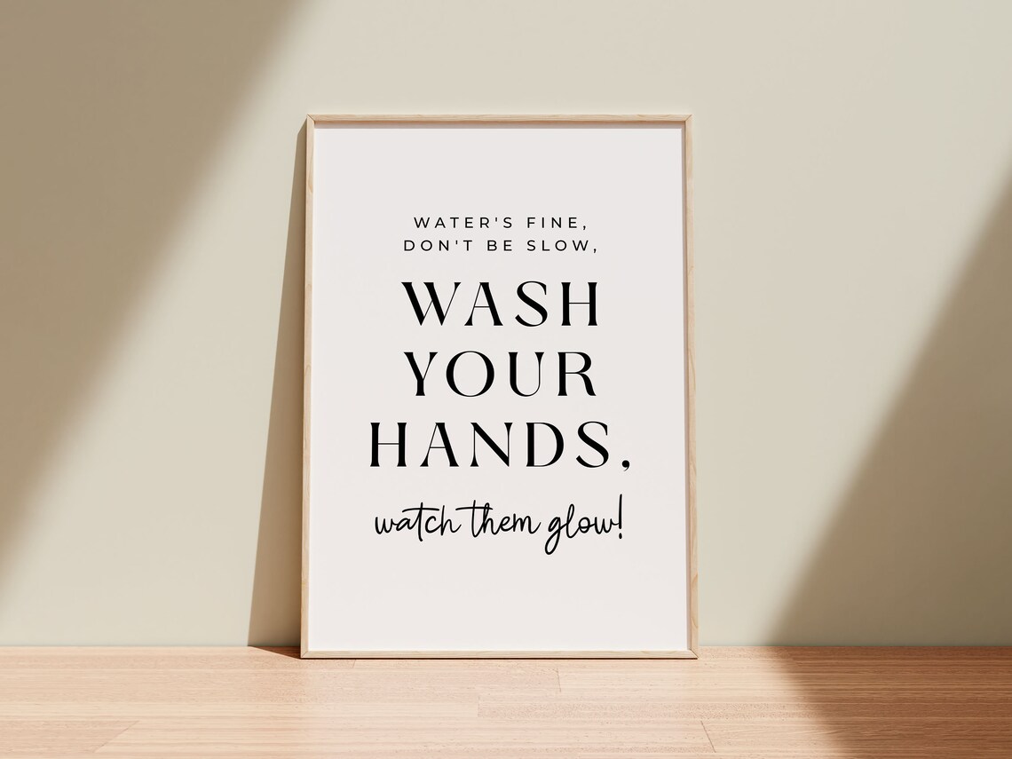 Printable Wash Your Hands Sign for Bathroom Sign Decor, Restroom Sign ...