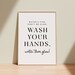 Printable Wash Your Hands Sign for Bathroom Sign Decor, Restroom Sign ...