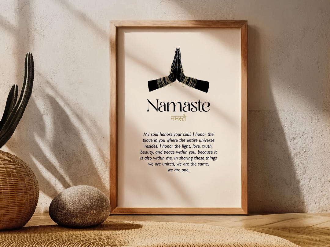 Printable Namaste Definition Poster, Namaste Quotes Print for Yoga ...