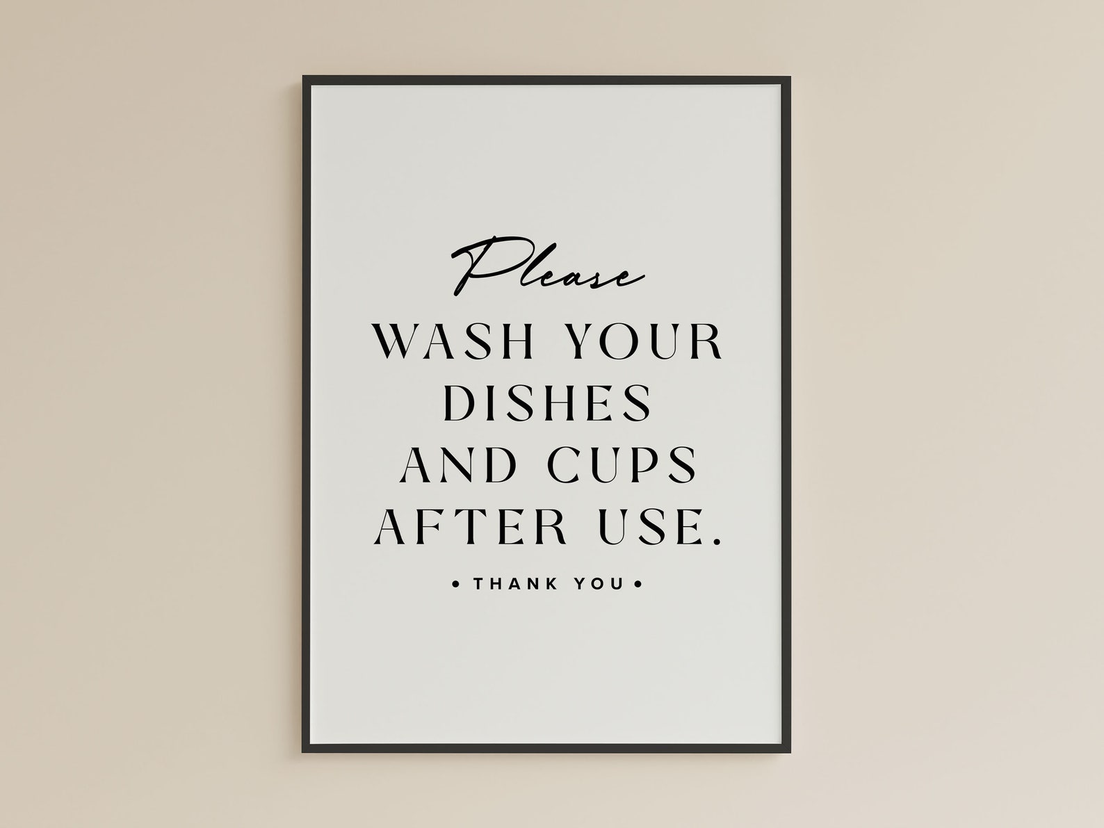 Wash Dishes Kitchen Sign: Modern Printable Art (digital Download) - Etsy