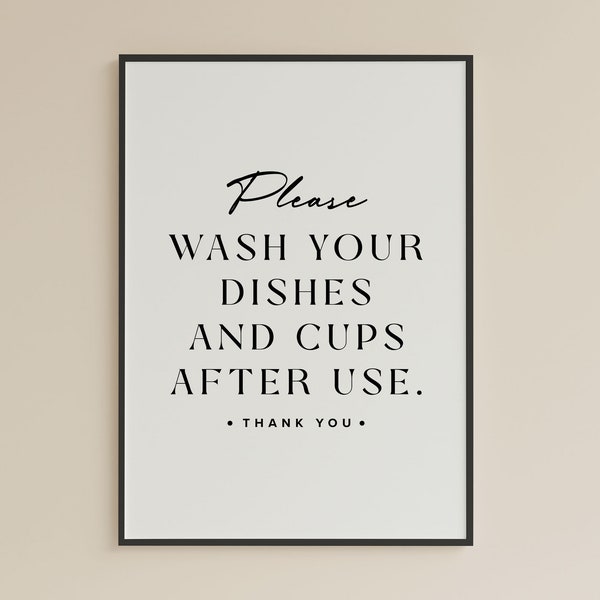 Wash Dishes Sign - Etsy