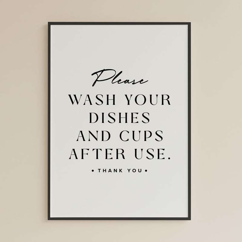 Wash Dishes Sign - Etsy