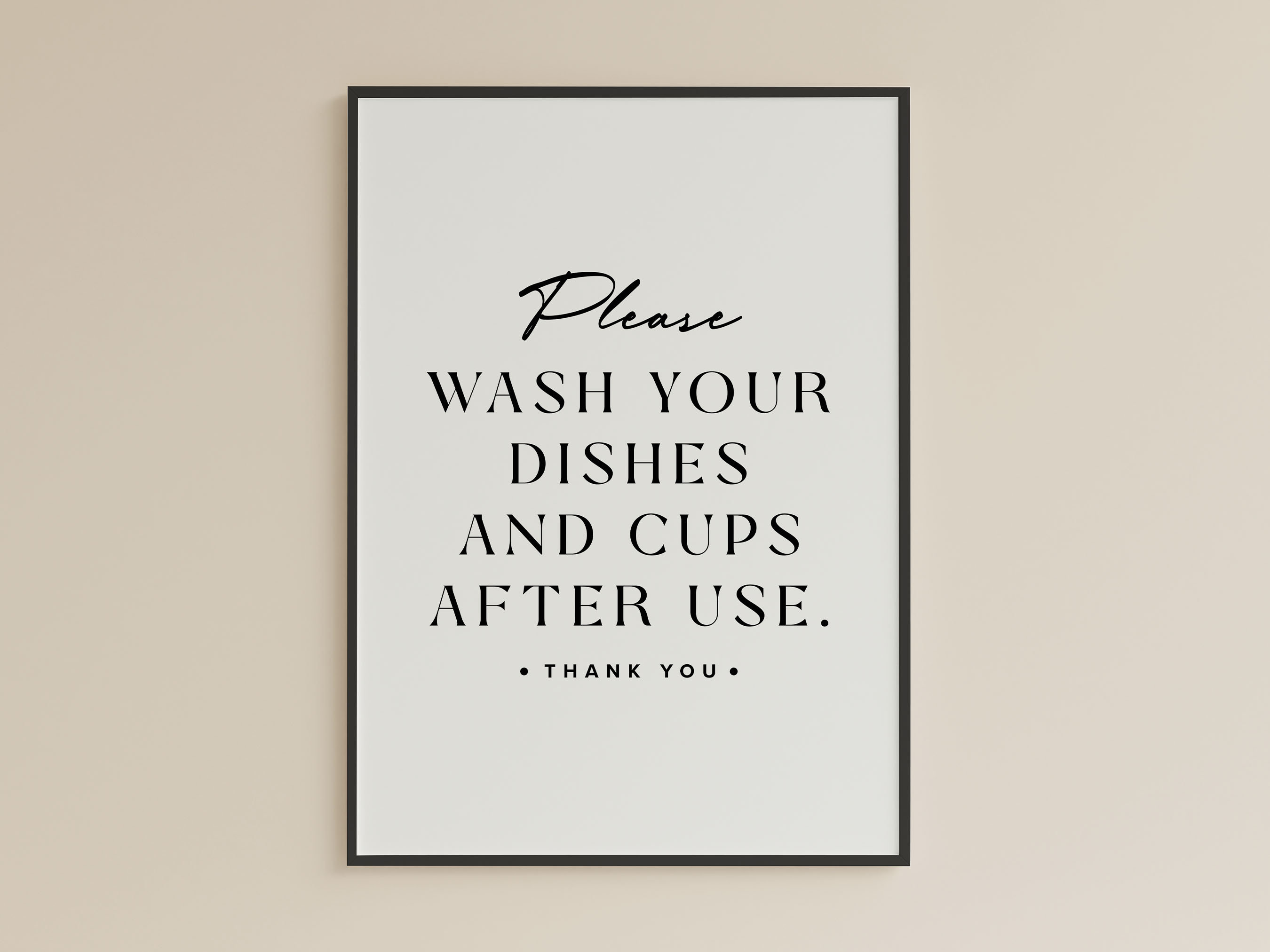 Wash Dishes Kitchen Sign: Modern Printable Art (digital Download) - Etsy