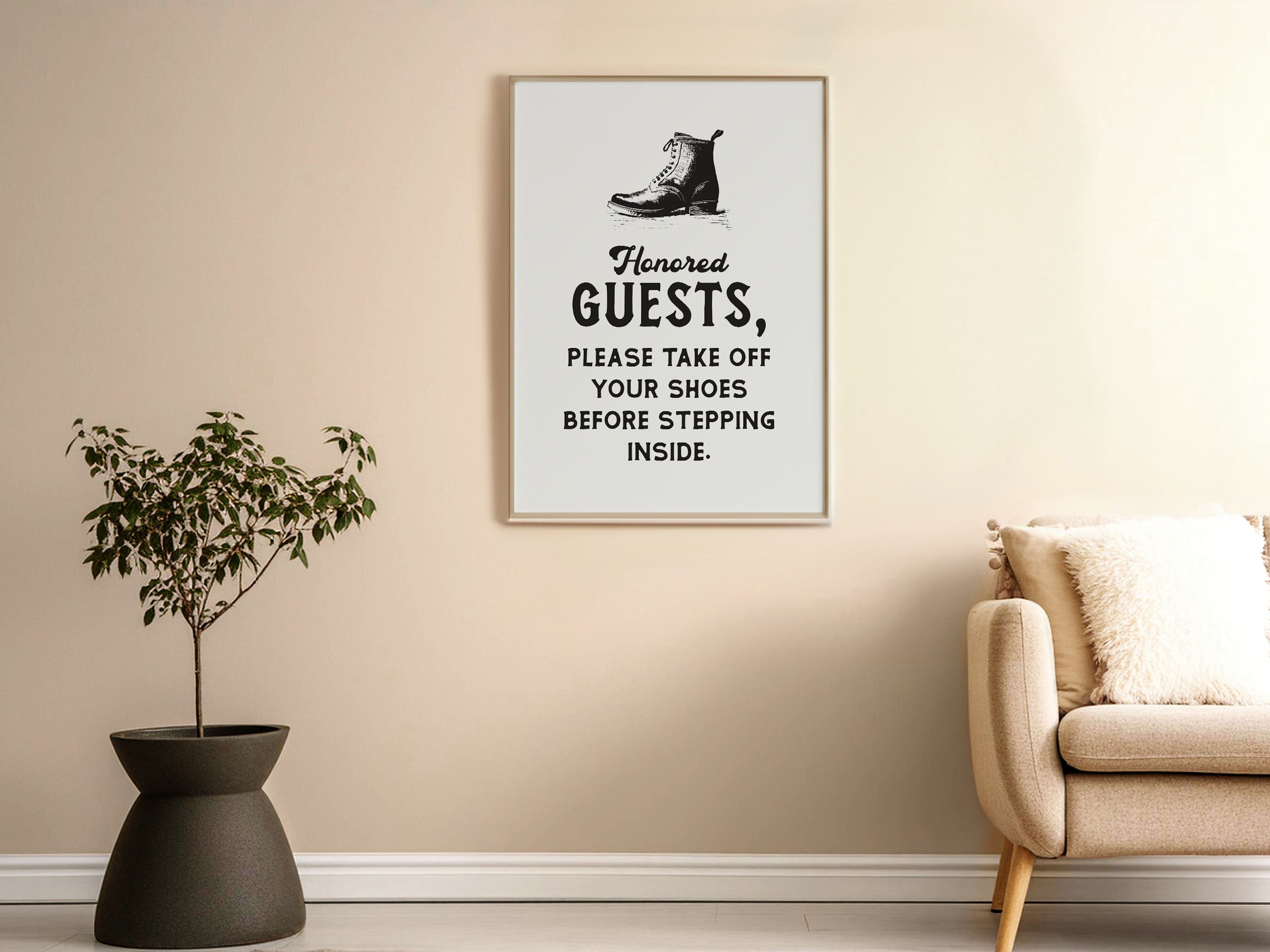 Printable Please Remove Your Shoes Sign for Entryway Room, Guests Take ...