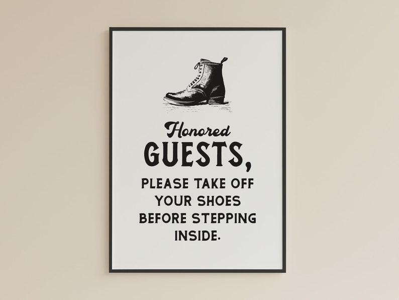 Printable Please Remove Your Shoes Sign for Entryway Room, Guests Take ...