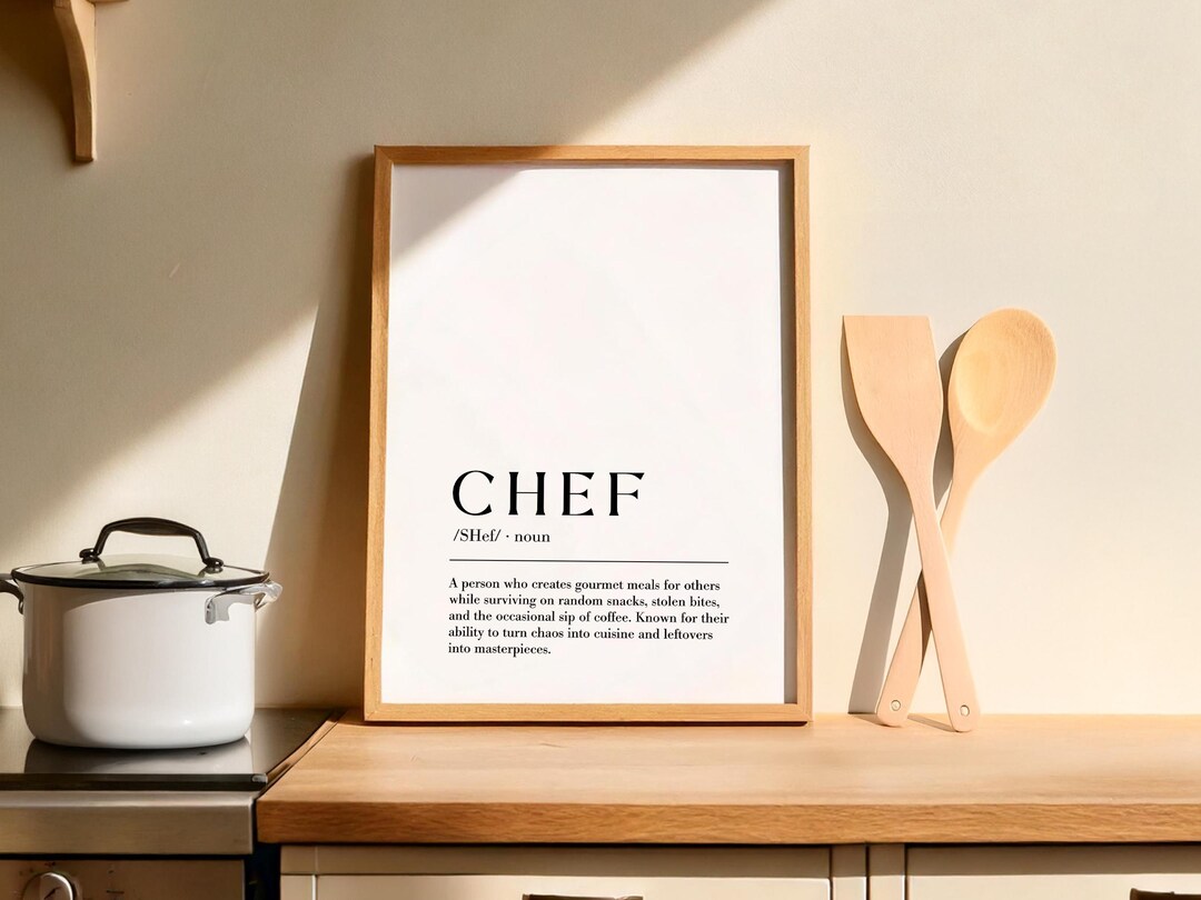 Chef Definition Printable Wall Art, Definition Print for Kitchen Decor ...
