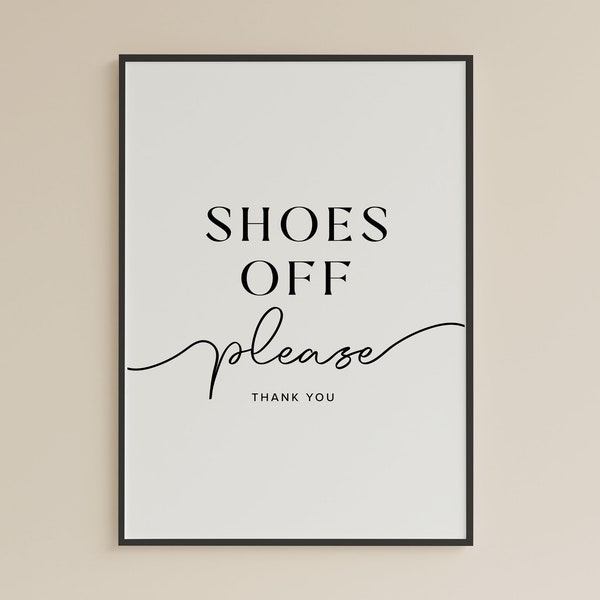 Take Shoes off Sign - Etsy