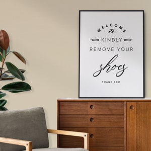Entryway Sign Printable: Kindly Remove Your Shoes Digital Print ...
