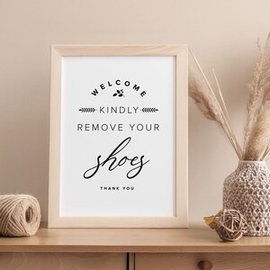 Entryway Sign Printable: Kindly Remove Your Shoes Digital Print ...