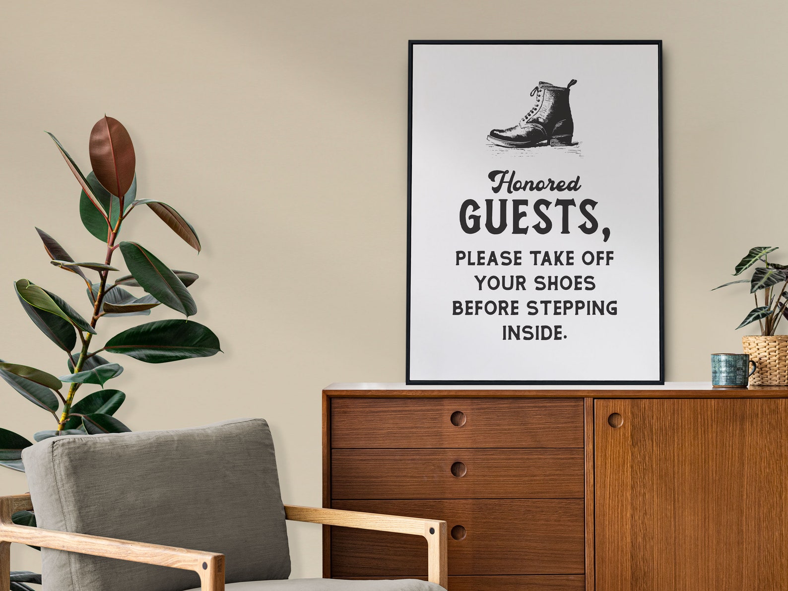 Printable Please Remove Your Shoes Sign for Entryway Room, Guests Take ...